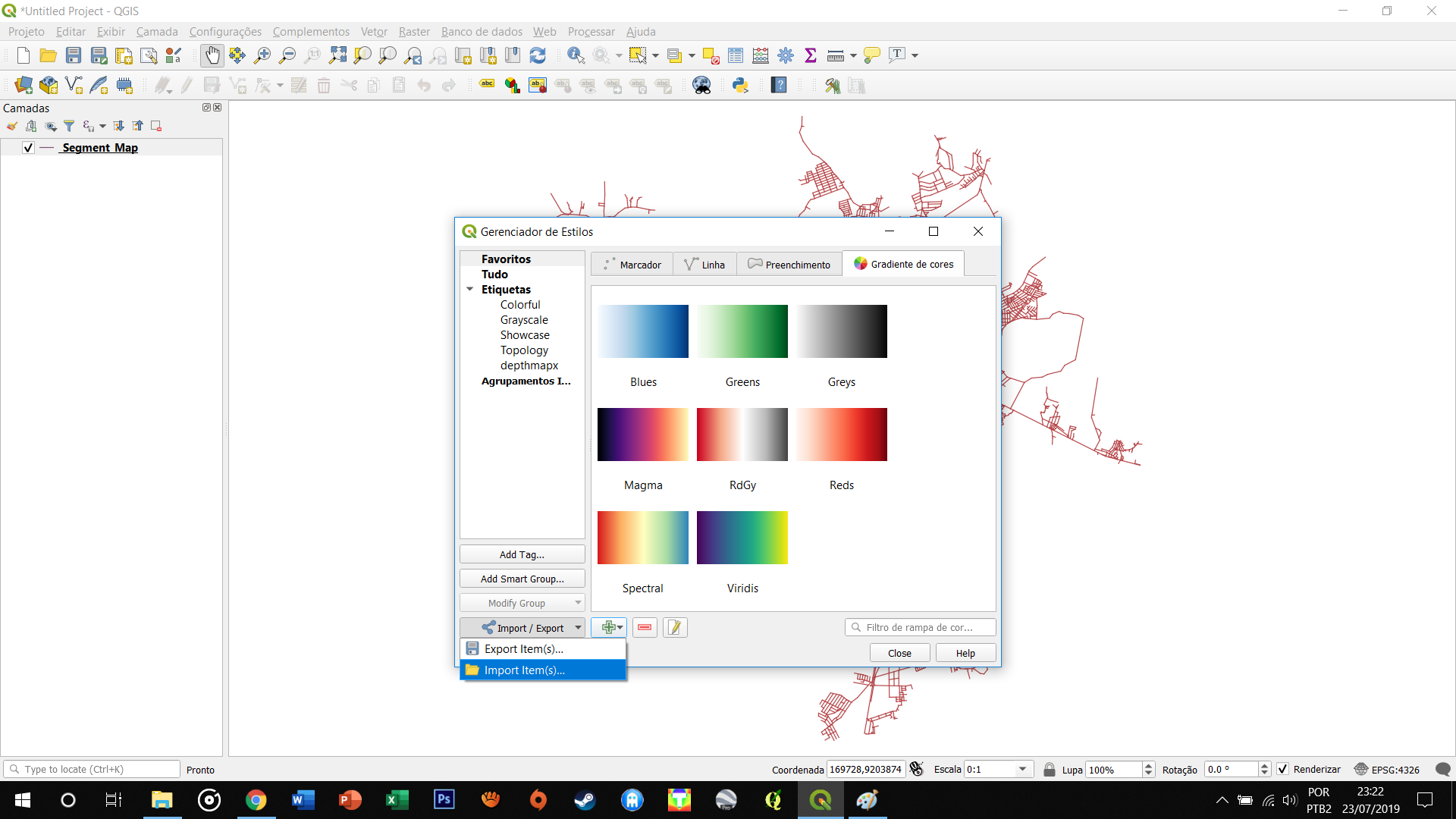 Sintaxe Espacial: Rampas de Cores do DepthmapX e SST para o QGIS – Rede ...
