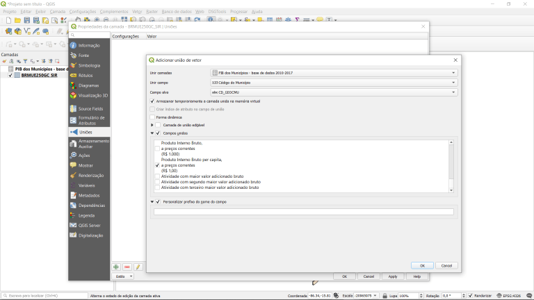 QGIS: União entre Planilhas Excel e Shapefiles – Rede Urbana