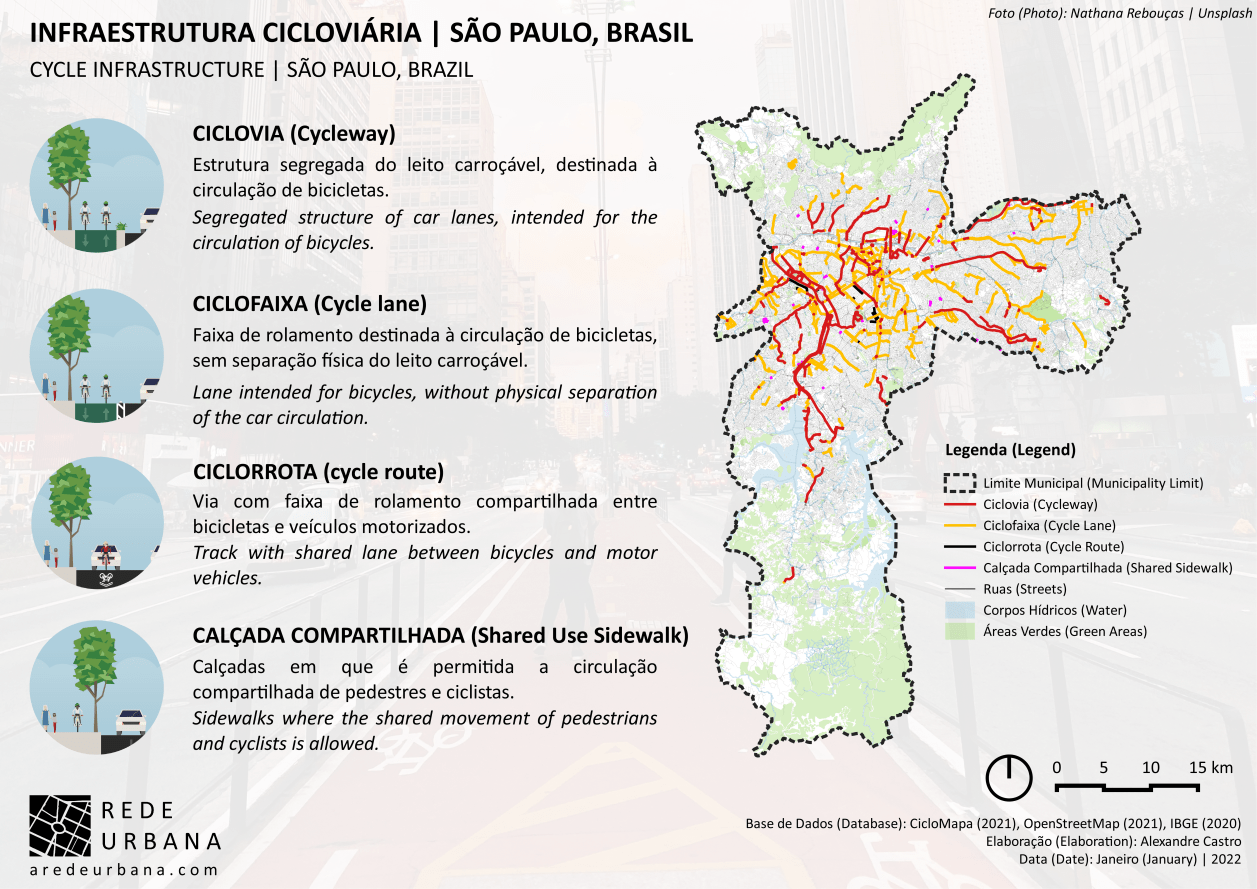 Mapa da Infraestrutura Cicloviária de São Paulo – Rede Urbana