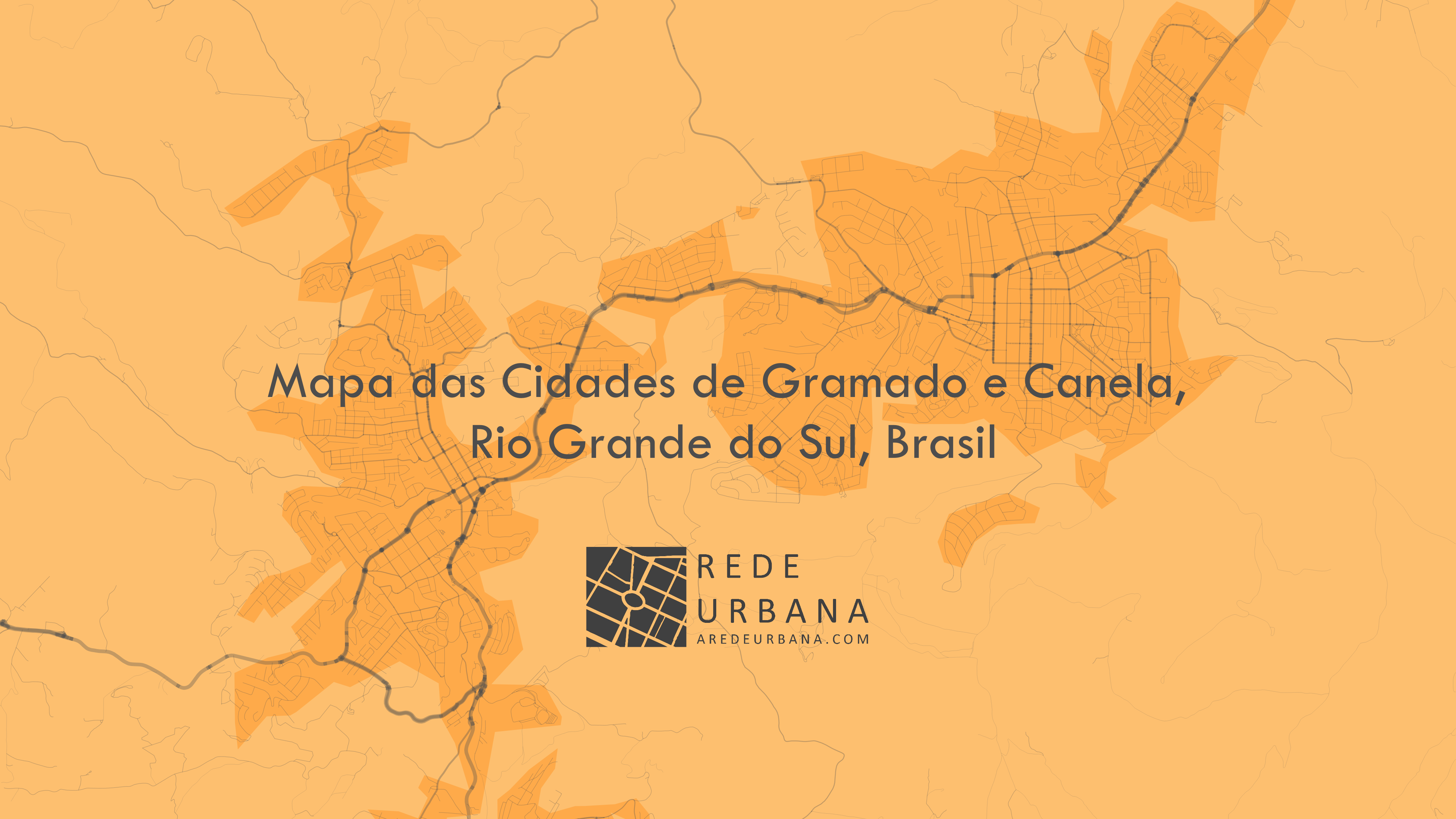 Mapa das Cidades de Gramado e Canela, Rio Grande do Sul, Brasil