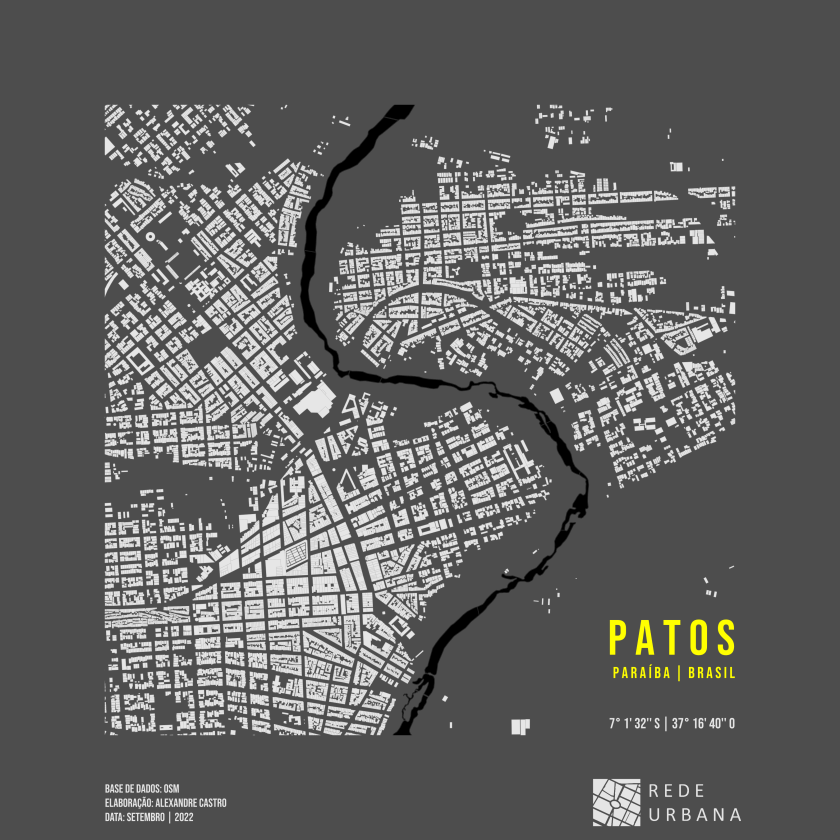 Mapa da Cidade de Patos, Paraíba, Brasil – Rede Urbana