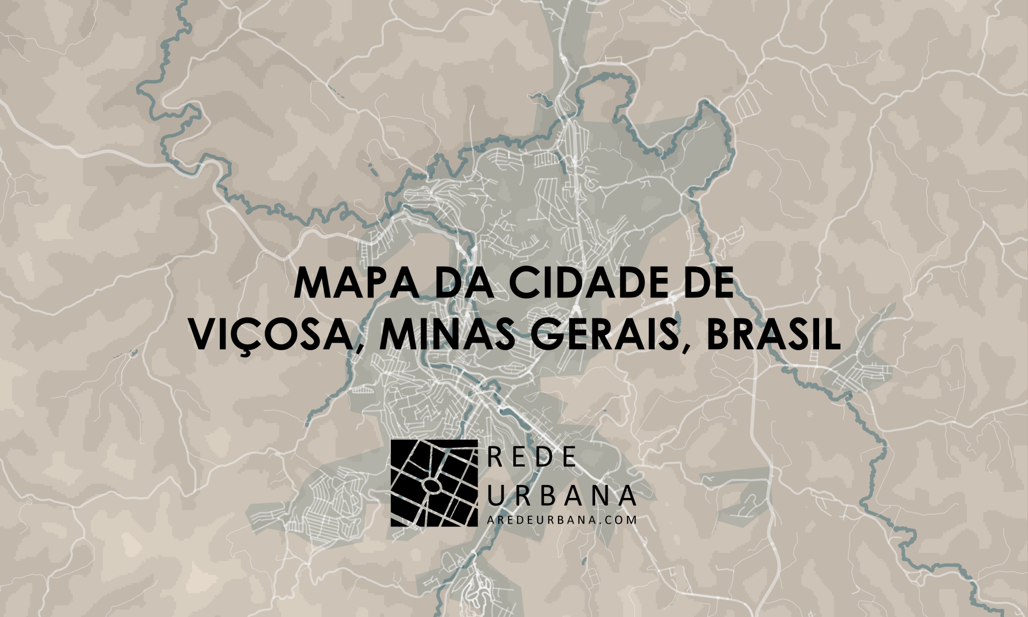 Mapa da Cidade de Viçosa, Minas Gerais, Brasil
