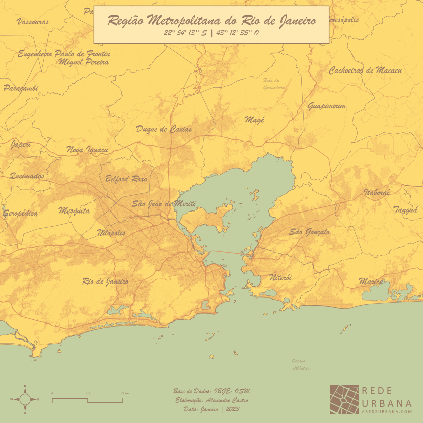 Mapa + Wallpaper da Região Metropolitana do Rio de Janeiro, Brasil ...